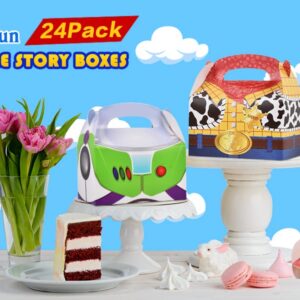 Toy Inspired Story Party Paper Box, Favor Box for Toy Game Story Party Birthday Decorations, Mix 2 designs, 24Pack.