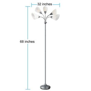 THOVAS Medusa Floor Lamps Standing Lamps 5 Heads Adjustable Reading Light Large Shade Use E26 A19 Bulb Floor Lamps for Living Room Bedroom by ONEXT