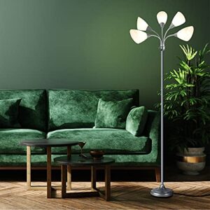 THOVAS Medusa Floor Lamps Standing Lamps 5 Heads Adjustable Reading Light Large Shade Use E26 A19 Bulb Floor Lamps for Living Room Bedroom by ONEXT