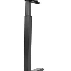 VIVO Black Manual Height Adjustable Stand Up Desk Frame with Hand Crank System, Ergonomic Standing 2 Leg Workstation, DESK-V101M