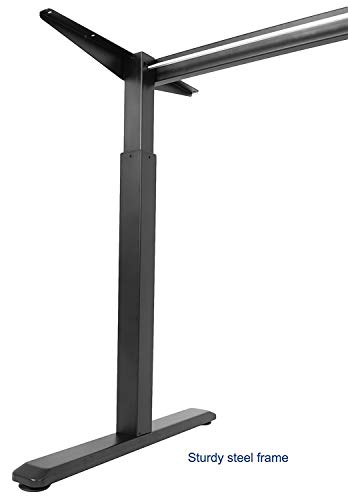 VIVO Black Manual Height Adjustable Stand Up Desk Frame with Hand Crank System, Ergonomic Standing 2 Leg Workstation, DESK-V101M