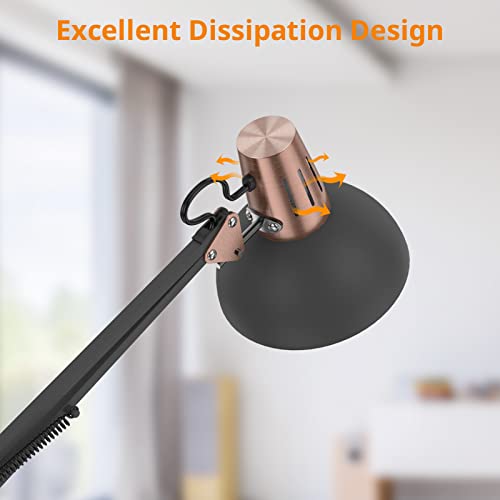 LEPOWER Metal Floor Lamp, Adjustable Architect Swing Arm Standing Lamp with Heavy Duty Base, Eye-Caring Reading/Drawing Lamp with On/Off Switch for Living Room, Bedroom, Study Room, Office