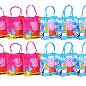 Peppa Pig Authentic Licensed Reusable Party Favor Goodie Small Gift Bags 12