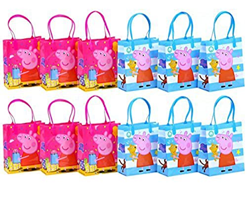 Peppa Pig Authentic Licensed Reusable Party Favor Goodie Small Gift Bags 12