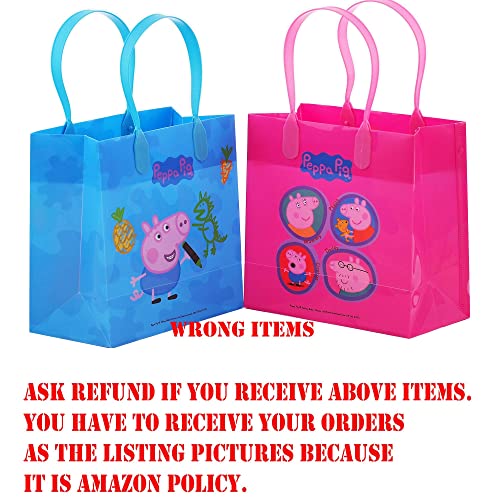 Peppa Pig Authentic Licensed Reusable Party Favor Goodie Small Gift Bags 12