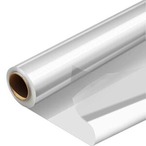 morepack cellophane wrap roll, width16 in x 100 ft plastic gift basket wrap,clear wrapping paper