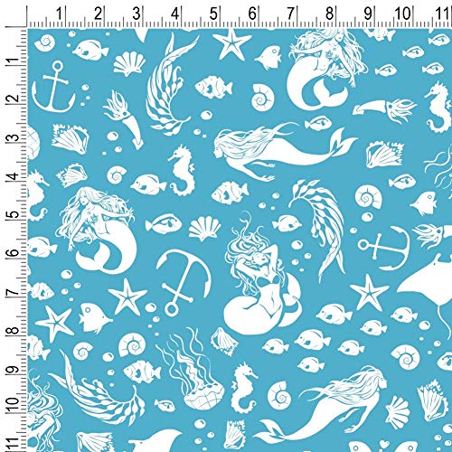 GRAPHICS & MORE Blue Mermaid Pattern with Seashells Fish Manta Rays Ocean Gift Wrap Wrapping Paper Rolls