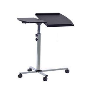 techni mobili rolling adjustable laptop cart, graphite