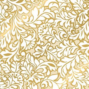 floral damask blooms wedding & anniversary wrap roll – 24″ x 15′