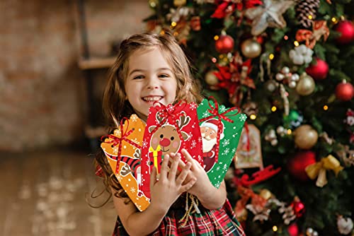 Small Christmas Gift Bags for Kids Christmas Goodie Bags Holiday Candy Bags for Gifts Christmas Treat Pastries Cupcakes Cookies Brownies Donuts Xmas Gift-Giving Bag Kids Small Christmas Party Gift Bags Bulk