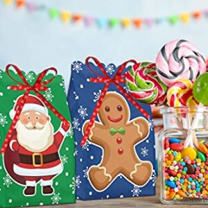 Small Christmas Gift Bags for Kids Christmas Goodie Bags Holiday Candy Bags for Gifts Christmas Treat Pastries Cupcakes Cookies Brownies Donuts Xmas Gift-Giving Bag Kids Small Christmas Party Gift Bags Bulk