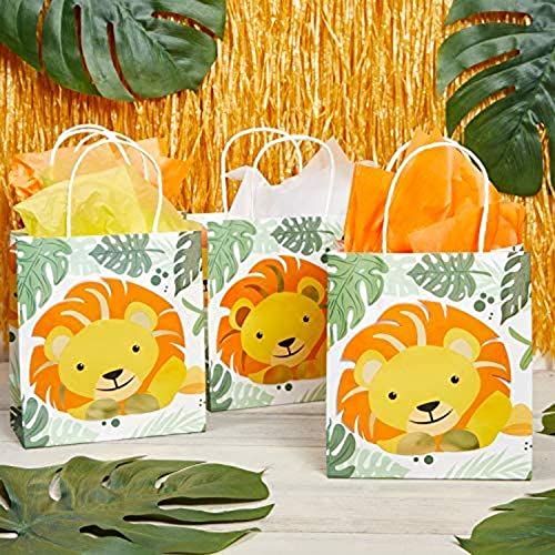 BLUE PANDA Small Lion Party Favors Bags for Jungle Safari Birthday Decorations (15 Pack)