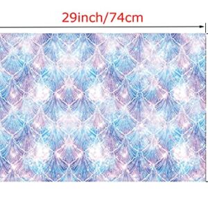 U'COVER Birthday Wrapping Paper for Girls Boys Kids Baby Shower Women Men Mermaid Scale Scallop Galaxy 12 Folded Sheet 4 Style Pattern Gift Wrapping Paper for Wedding Graduation Anniversary 20×29inch