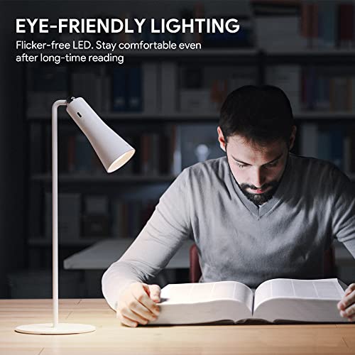 LED Table Lamp, Multifunctional Desk Lamp with 2 Magnetic Balls, 360° Eyes Caring Cordless Wall Light Reading Lamp Bedside Lamp, 3 Brightness Levels, Rechargeable Reading Light for Home Office Bedroom