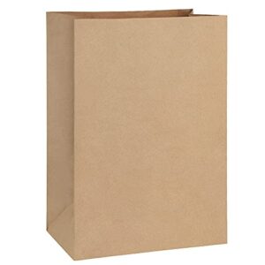 bagdream grocery bags 12x7x17 inches 100pcs heavy duty kraft brown paper grocery bags durable kraft paper bags, paper barrel sack bags, 100% recycled kraft paper gift bags bulk