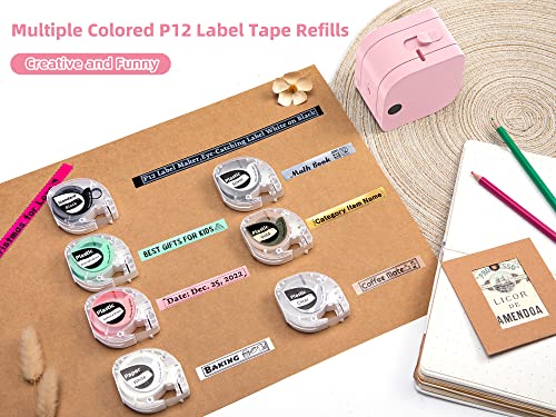 3X P12&P12-Pro Wave Satin Ribbon Original 12mm x 2m Silk Ribbon 3 Colors Q5-WRVR31/WRVR34/WRV31 Satin Ribbon Gift for Party, Wedding DIY Gift Wrapping Compatible for Phomemo P12&P12 Pro Label Printer