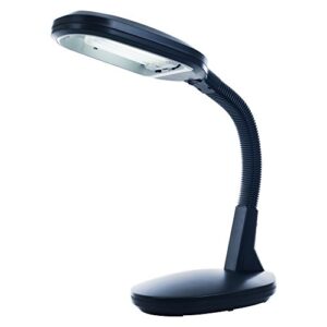 lavish home 72-0893 (black) sunlight desk lamp – bright directional adjustable gooseneck – reading light for crafting, sewing, or homework, 7”x9”x22