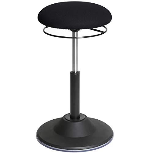 Seville Classics Modern Ergonomic Pneumatic Height Adjustable 360-Degree Swivel Stool Chair, for Drafting, Office, Home, Garage, Work Desk, Black, airLIFT Sit Stand Balance and Wobble