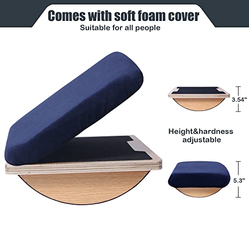 Pandaq Foot Rest Under Desk, Desk Footrest, Rocking Foot Nursing Stool,Wood Foot Stool with Soft Foam, Ergonomic Pressure Relief Stool for Home and Office