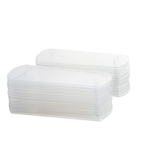 BLUE PANDA Small Clear Pillow Boxes for Gifts, Birthday Party Favors (5.5 x 2.75 In, 50 Pack)