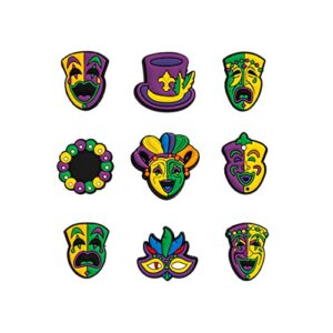 27 PCS Mardi Gras Croc Charms Fit for Clog Sandals Slippers, Mardi Gras Decorations Cute Croc Charms Mardi Gras Decor Mardi Gras Mask Favor Birthday Party Mardi Gras Gifts for Kids Men Women