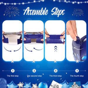 24 Pcs Blue and Silver Party Favors Boxes Birthday Goodie Boxes DIY Silver Navy Blue Gift Box Birthday Gable Boxes Treat Box Paper Boxes for Kids Gifts Blue and Silver Party Birthday Party Supplies