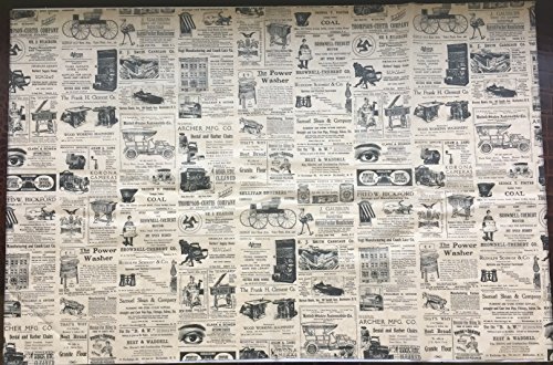 Tissue Paper for Gift Wrapping with Design (Vintage Newspaper) Black and Tan, 24 Large Sheets (20x30)