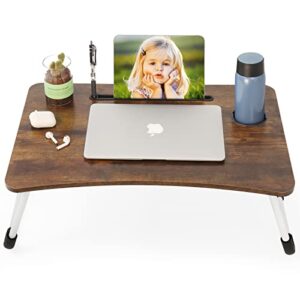 laptop stand for bed，folding bedtray table ,notebook,cup and phone holder,portable laptop desk watching and eating for bed,couch,floor