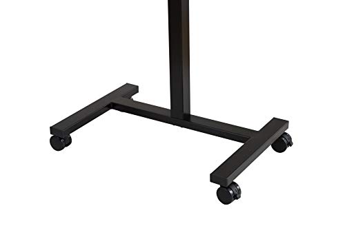 Studio Space Mobile, Portable Laptop Desk Cart with Pneumatic Height Adjustments for Home Office & School, 27", Black