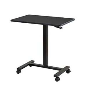 Studio Space Mobile, Portable Laptop Desk Cart with Pneumatic Height Adjustments for Home Office & School, 27", Black