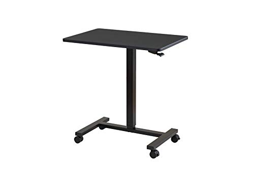 Studio Space Mobile, Portable Laptop Desk Cart with Pneumatic Height Adjustments for Home Office & School, 27", Black