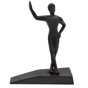 darware cast iron door stopper, leaning strong man; decorative standing man weighted door wedge