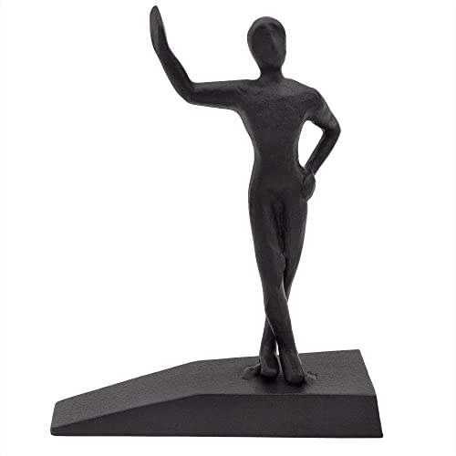 Darware Cast Iron Door Stopper, Leaning Strong Man; Decorative Standing Man Weighted Door Wedge