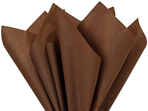 Chocolate Tissue Paper Squares, Bulk 10 Sheets, Premium Gift Wrap and Art Supplies for Birthdays, Holidays, or Presents by Feronia packaging, Large 15 Inch x 20 Inch Made in USA