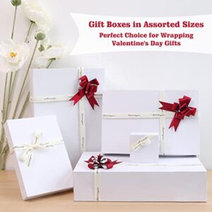 Moretoes 16 Pack Gift Boxes with Lids White Gift Boxes Bulk for Presents, Assorted Sizes for Wrapping Gifts, Bridesmaid Proposal Boxes 4-17 Inch Clothes Holidays Birthday Valentine's Day