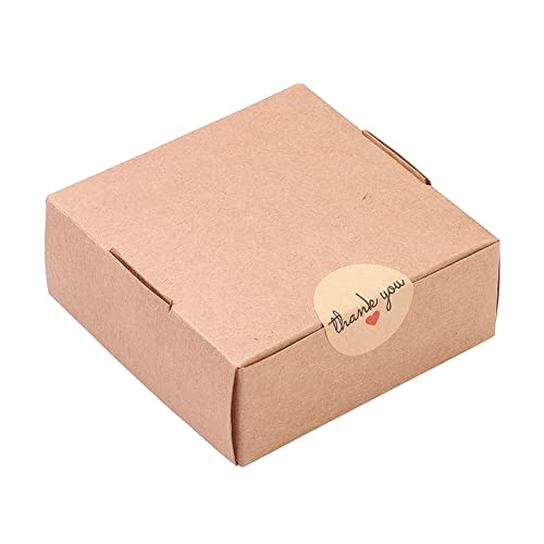 Airssory 90pcs 3x3 Inch(7.5x7.5cm) Paper Candy Boxes with Heart Window Bakery Box Gift Box Square for Singlepack Dessert Small Giftbox Packing