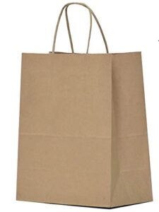 qutuus 50pcs gift bags 8×4.5×10 brown paper bags with handles bulk,kraft bags, brown gift bags, medium size gift bag bulk,brown bags, kraft paper bag, craft bags