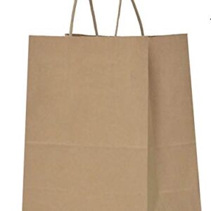 Qutuus 50pcs Gift Bags 8x4.5x10 Brown Paper Bags with Handles Bulk,Kraft Bags, Brown Gift Bags, Medium Size Gift Bag Bulk,Brown Bags, Kraft Paper Bag, Craft Bags