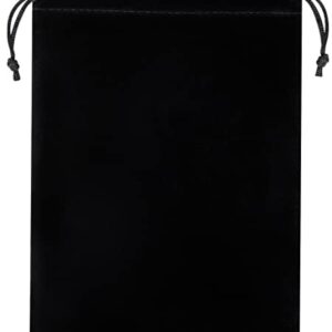 Velvet Drawstring Gift Bags - Bulk Wholesale (6 x 8 inch - 50 pack, Black)