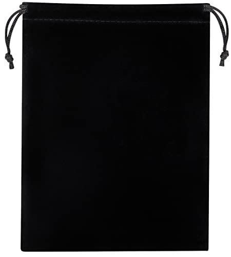 Velvet Drawstring Gift Bags - Bulk Wholesale (6 x 8 inch - 50 pack, Black)