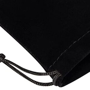 Velvet Drawstring Gift Bags - Bulk Wholesale (6 x 8 inch - 50 pack, Black)