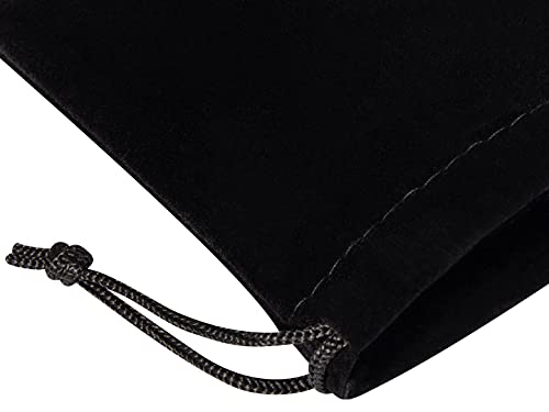 Velvet Drawstring Gift Bags - Bulk Wholesale (6 x 8 inch - 50 pack, Black)