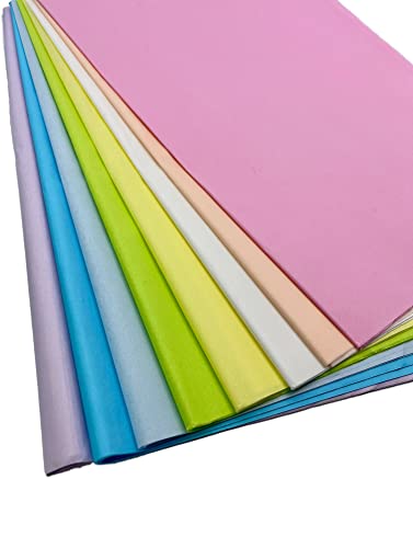 Pastel Rainbow Tissue Paper for Gift Wrapping, Packaging, Floral, Birthday, Christmas, Halloween, DIY Crafts and More 15" X 20" 100 Sheets