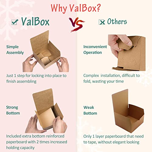 ValBox 8x8x4 Inches Gift Boxes 12 PCS Brown Paper Gift Boxes with Lids for Gifts, Wedding Present, Bridesmaid Proposal Box, Birthday Party Favor, Easy Assemble Box with 66ft Twine