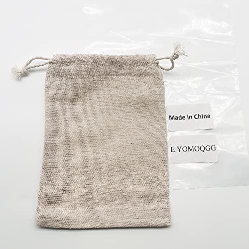 E.YOMOQGG 20PCS Cotton Drawstring Bags, Muslin Cloth Gift Bag Reusable Pouch Sachet for Jewelry Spices Herbs Fruits DIY Craft New Year Party Wedding Home Storage Natural Color (5 x 7 Inches) (20 PCS, Beige)