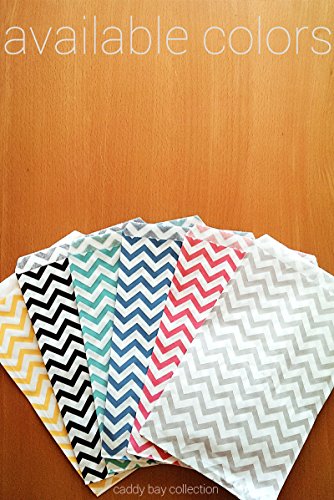 200 pcs Chevron Paper Gift Bags Shopping Sales Tote Bags 6" x 9" Shimmering Silver with Caddy Bay Collection Microfiber Cleaning Cloth