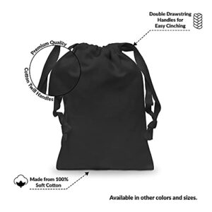 Drawstring Gift Bags - 12 Pack 5x7 Inch Small Black Muslin Cotton Cloth Pouches in Bulk, Mini Cloth Fabric Canvas Pouch for Jewelry, Candy, Parties, Wedding Favors, Soaps, Treats, Crafts