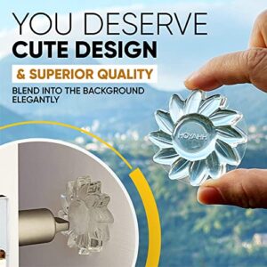 HOYAHH Door Stopper Wall Protector - All New 3rd Gen Door Knob Wall Protector, Cute Clear Sunflower Design, Quiet Shock Absorbent, Soft Gel Reusable, Pack of 6 Pieces Wall Protectors from Door Knobs