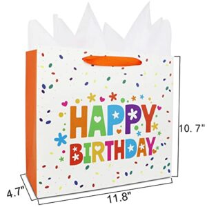 11.8" Large Birthday Gift Bag with Tissue for Birthday Party (1PCS)