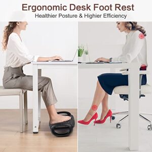 Under Desk Footrest - Auslar Office Foot Rest with Massage Texture and Roller, Ergonomic Foot Rest with 2 Height Position, Rocking Design for Home, Office